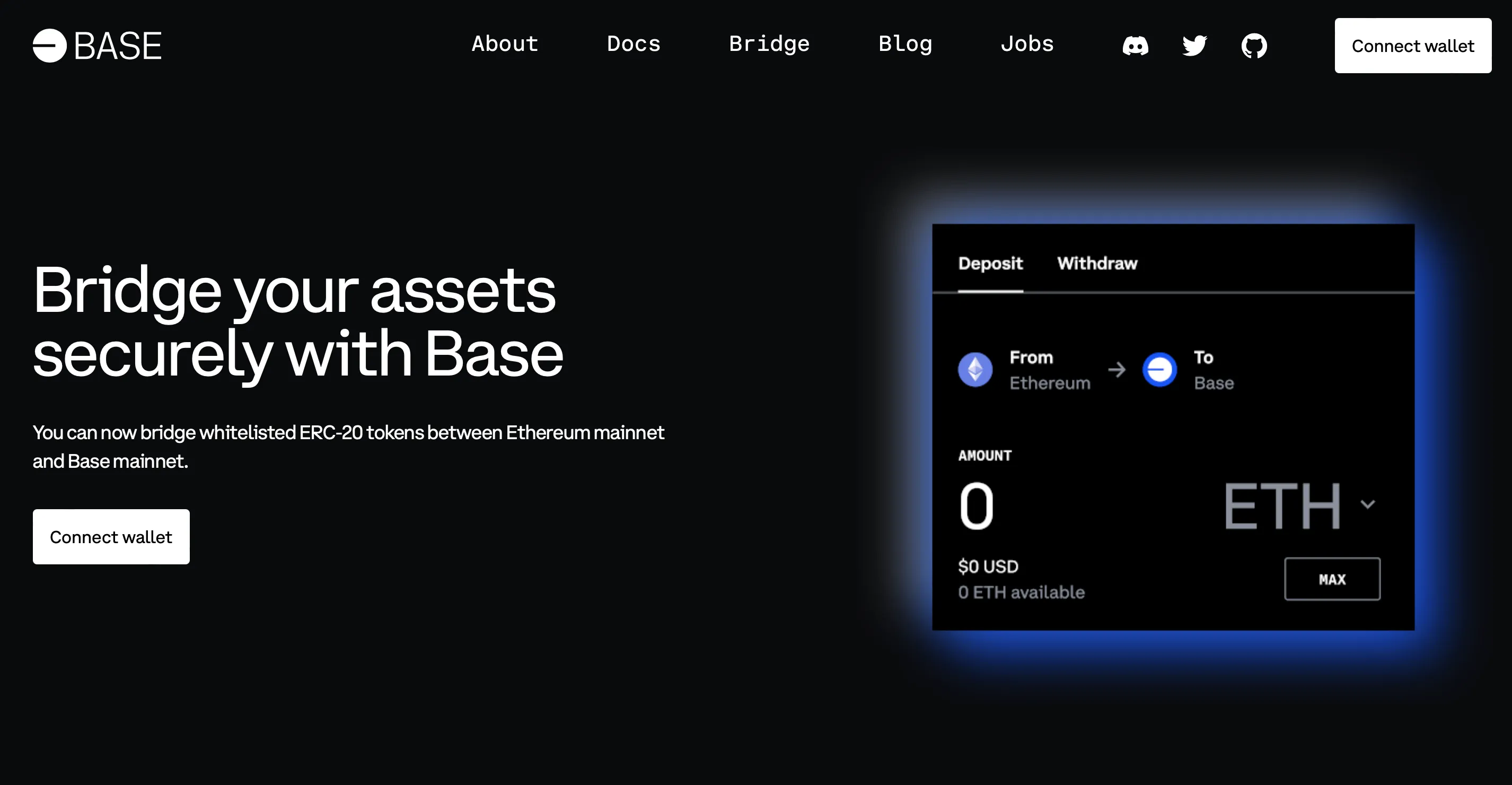 Layer-2 BASE chính thức mở cầu nối ETH cho người dùng