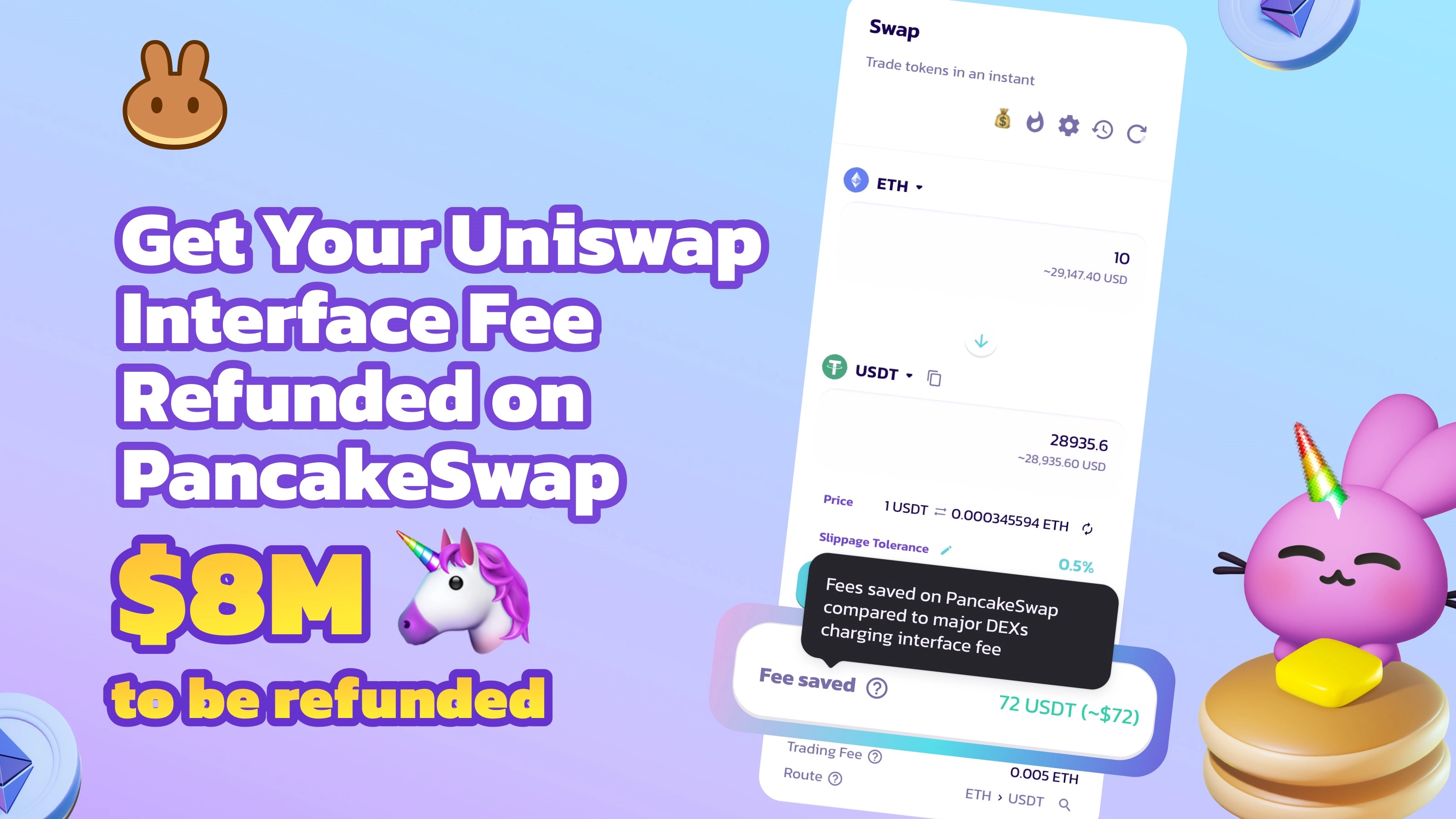 PancakeSwap "thách thức" Uniswap khi hoàn 8 triệu USD phí giao diện