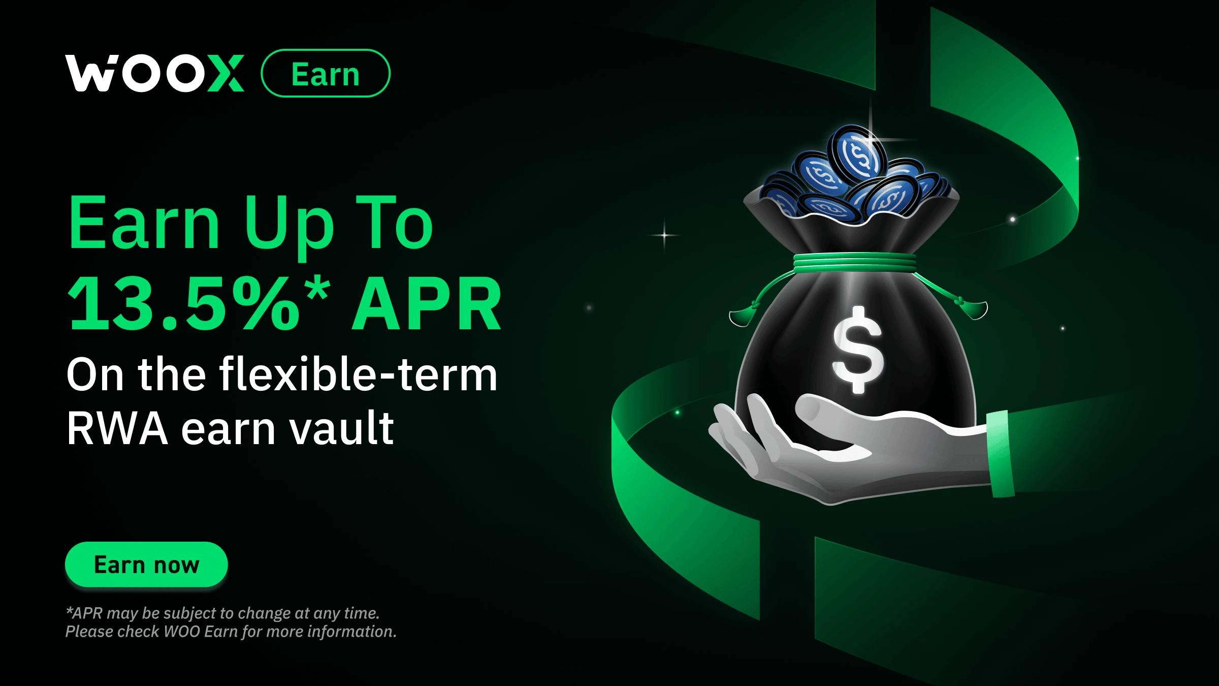 WOO X cung cấp APR lên đến 13,5% cho các RWA Earn Vault