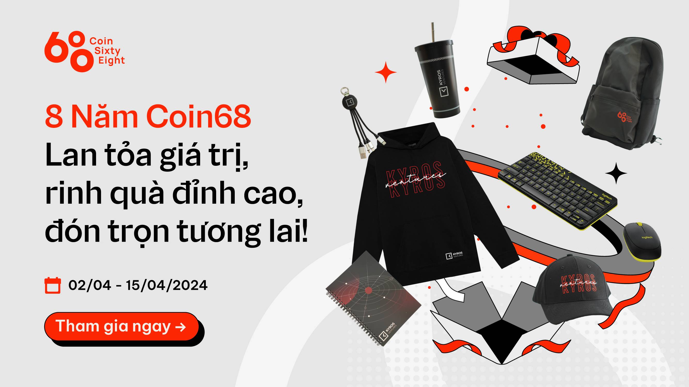 Giveaway sinh nhật: 8 Năm Coin68 – Lan tỏa giá trị, rinh quà đỉnh cao ...