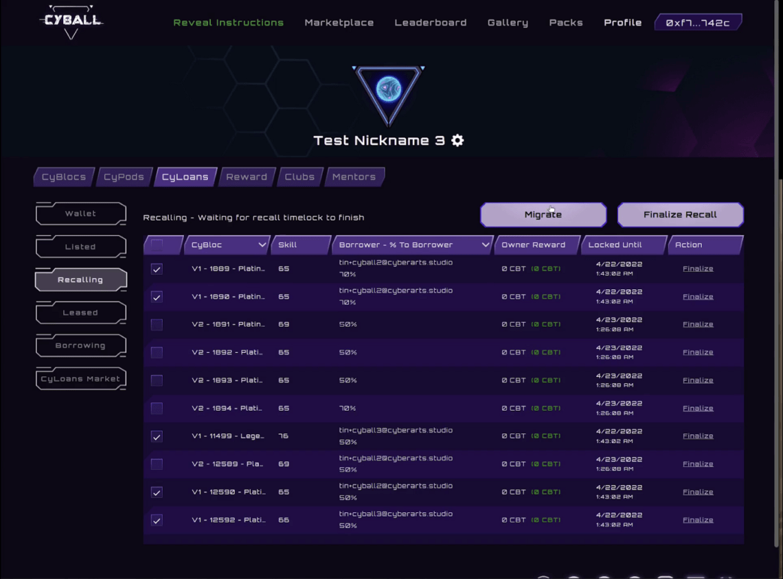 Chi tiết bản cập nhật mới nhất về CyBall: Nickname, Club, CyLoans V2 ...