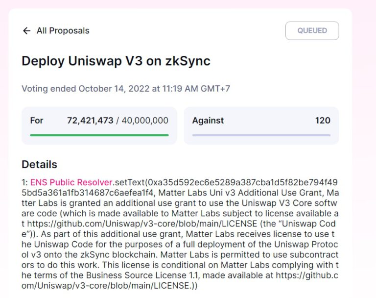 Cộng đồng “toàn ý” ủng hộ mang Uniswap lên zkSync